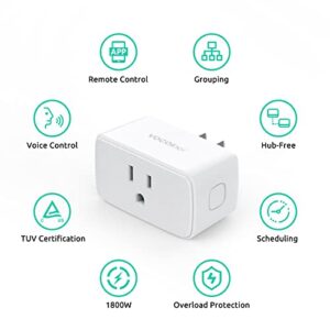 VOCOlinc Homekit Smart Plug Works with Alexa, Apple Home, Google Assistant, WiFi Smart Plug That Work with Alexa, Electrical Timer Outlet Support Siri, No Hub Required, 15A, 2.4GHz, 110～120V, 4 Pack