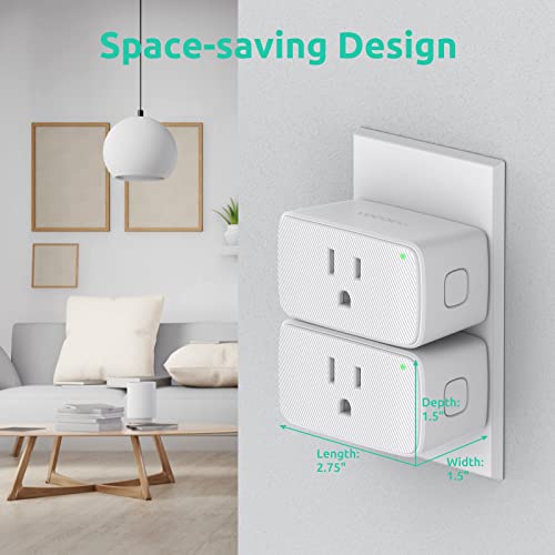 VOCOlinc Homekit Smart Plug Works with Alexa, Apple Home, Google Assistant, WiFi Smart Plug That Work with Alexa, Electrical Timer Outlet Support Siri, No Hub Required, 15A, 2.4GHz, 110～120V, 4 Pack