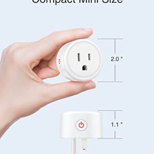 Mini Smart Plug, WISEBOT Wi-Fi Socket Works with Alexa and Google Home, Surge Protector Plug-in Outlet Remote Control and Timer Function, ETL FCC Listed,2.4G Wi-Fi Only,10A 1200W,4-Pack, White