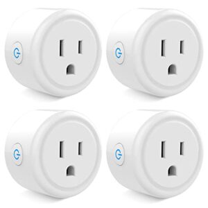 mini smart plug, wisebot wi-fi socket works with alexa and google home, surge protector plug-in outlet remote control and timer function, etl fcc listed,2.4g wi-fi only,10a 1200w,4-pack, white