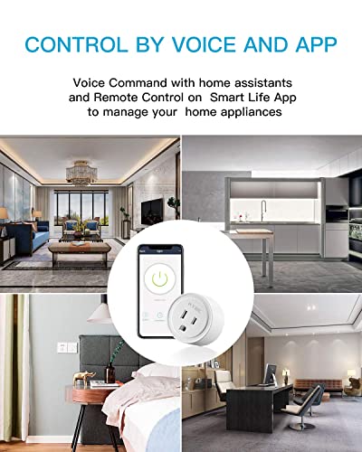 Smart plug 4 Packs, KTMC Mini Wifi Outlet Compatible with Alexa, Google Home, No Hub Required, Remote Control Your Home Appliances from Anywhere, ETL Certified