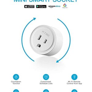 Smart plug 4 Packs, KTMC Mini Wifi Outlet Compatible with Alexa, Google Home, No Hub Required, Remote Control Your Home Appliances from Anywhere, ETL Certified