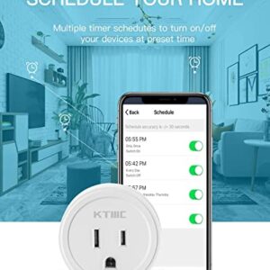 Smart plug 4 Packs, KTMC Mini Wifi Outlet Compatible with Alexa, Google Home, No Hub Required, Remote Control Your Home Appliances from Anywhere, ETL Certified