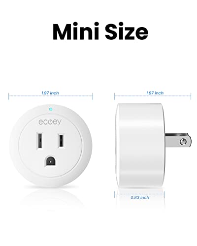 Ecoey Smart Plug - Smart Outlet with Alexa and Google Home for Voice Control, Smart Home Wi-Fi Outlet with Remote Control and Timing, Familywell Pro APP, ETL Listed, GW2001, 2 Packs