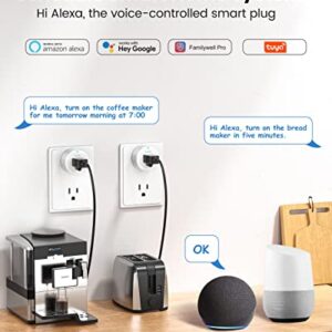 Ecoey Smart Plug - Smart Outlet with Alexa and Google Home for Voice Control, Smart Home Wi-Fi Outlet with Remote Control and Timing, Familywell Pro APP, ETL Listed, GW2001, 2 Packs