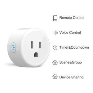 OHMAX Mini Smart Plug, Wi-Fi Outlet Socket Work with Alexa and Google Home for Lights, APP Remote Control, Schedule Timer Function, UL Certified, 2.4G WiFi Only (4Pack)