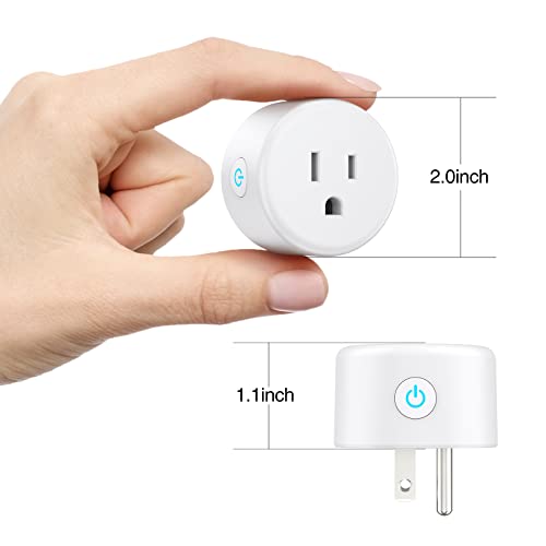 OHMAX Mini Smart Plug, Wi-Fi Outlet Socket Work with Alexa and Google Home for Lights, APP Remote Control, Schedule Timer Function, UL Certified, 2.4G WiFi Only (4Pack)