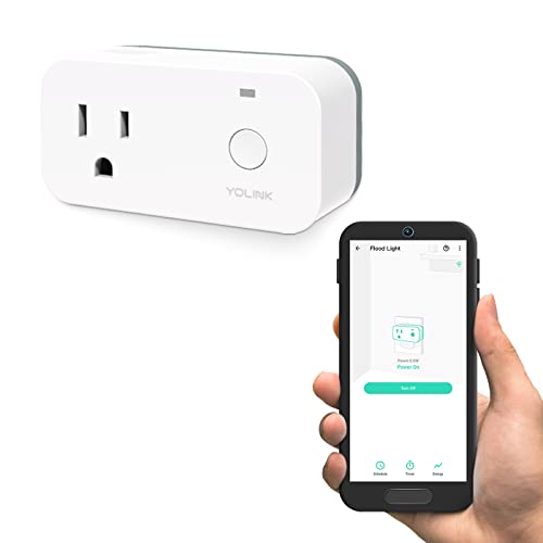 YoLink Smart Plug with Energy Monitoring, 1/4 Mile World's Longest Range Smart Home Mini Outlet Works with Alexa Google Assistant IFTTT Remote Control Home Appliances Anywhere, YoLink Hub Required