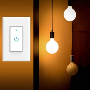 Smart Light Switch, WiFi Switch Touch Wall Switch 1 Gang, Compatible with Alexa Google Home and IFTTT