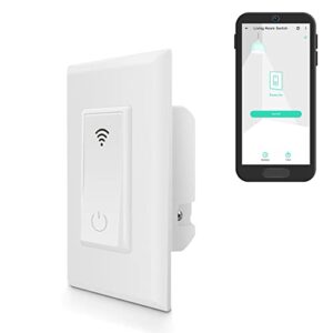 wall switch, yolink 1/4 mile super long range smart light switch single pole 10a in-wall switch compatible with alexa google assistant home ifttt, etl listed, neutral wire needed, yolink hub required