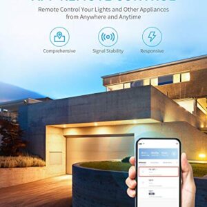 Syantek Outdoor WiFi Outlet, Smart Outdoor Plug with 3 Ground Outlets, Compatible with Amazon Alexa, Google Assistant, Remote Control, Timer, Waterproof, FCC Certified for Outdoor and Chritmas Lights