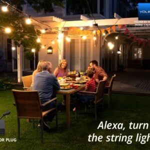 Smart Outdoor Plug YoLink 1/4 Mile World's Longest Range Smart Plug Work w/Alexa Google Assistant IFTTT Individual Control 2 Outlets IP44 Waterproof for Garden Watering Lighting, YoLink Hub Required