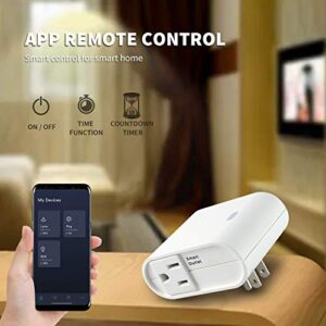 Z-Wave Smart On/Off Light and Appliance Plug, Dual Outlet Plug-in, 1 Alway-On+ 1 Smart Switch, Zwave Hub Required, Works with SmartThings, Wink