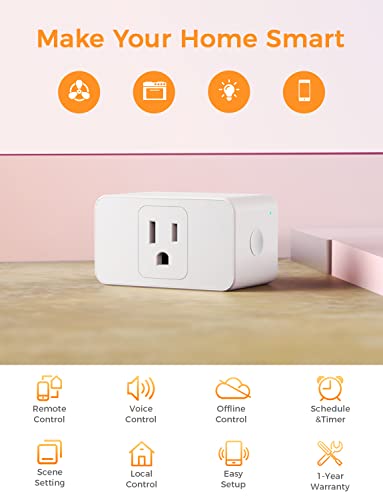 Smart Plug 4 Pack, Refoss Smart WiFi Outlet Works with Apple HomeKit, Alexa, Google Assistant, Siri, Timer & APP Remote Control, 15A