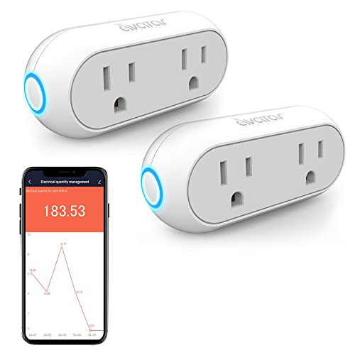 Smart Plugs That Work with Alexa Google Home Siri, Wireless 2.4G WiFi Outlet Controlled by Smart Life Tuya Avatar Controls APP, 10A Mini Socket Enchufe Inteligente with Timer, Dual, 2 Pack