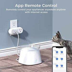 Smart Plug, Dual Smart Plug 15A WiFi Outlet 2-in-1 Compatible with Apple HomeKit, Siri, Alexa, Echo, Google Assistant, SmartThings, Voice & App Remote Control, Timer, No Hub Required, 4 Pack