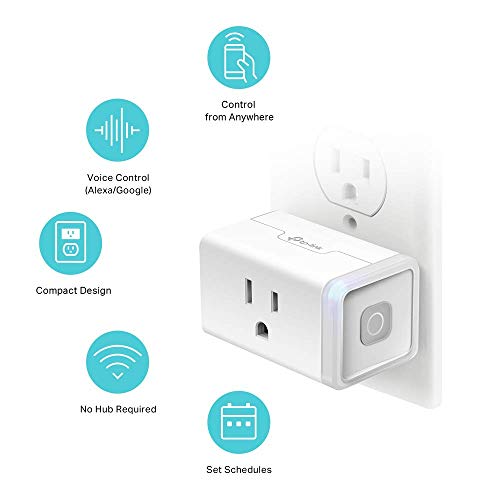 Kasa Smart Plug Mini, Smart Home Wi-Fi Outlet Works with Alexa & Google Home, Wi-Fi Simple Setup, No Hub Required – A Certified for Humans Device (HS105)