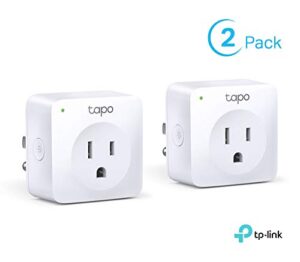 tp-link tapo smart plug mini, smart home wifi outlet works with alexa echo & google home, no hub required, new tapo app needed (p100 2-pack)