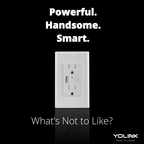 Smart Wall Plug, YoLink 1/4 Mile World's Longest Range Smart in-Wall Outlet 15A Compatible with Alexa Google Assistant IFTTT, App Remote Timer Schedules Scene Automation Control, YoLink Hub Required