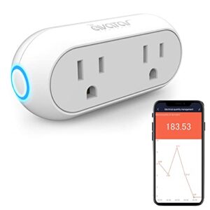 energy monitoring dual socket smart plugs that work with alexa google home siri, wireless 2.4g wifi outlet controlled by smart life tuya smartthings, 10a mini socket enchufe inteligente with timer