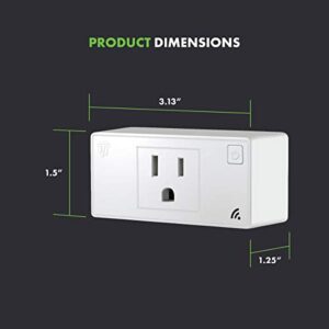 TOPGREENER Smart Mini Wi-Fi Plug with Energy Monitoring, Mini Smart Outlet, Control Lights and Appliances from Anywhere, No Hub Required, Works with Alexa and Google Assistant, TGWF115PQM, 4-Pack