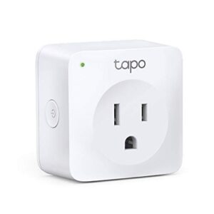 tp-link tapo smart plug mini, smart home wifi outlet works with alexa echo & google home, no hub required, remote control your home appliances from anywhere, new tapo app needed (p100)