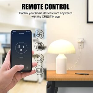 CRESTIN Smart Plug Mini WiFi Outlet with APP Control & Timer Function, Smart Plugs Work with Alexa & Google Assitant, 15A Smart Socket No Hub Required, ETL & FCC Certified(2.4GHz Only, 2 Pack