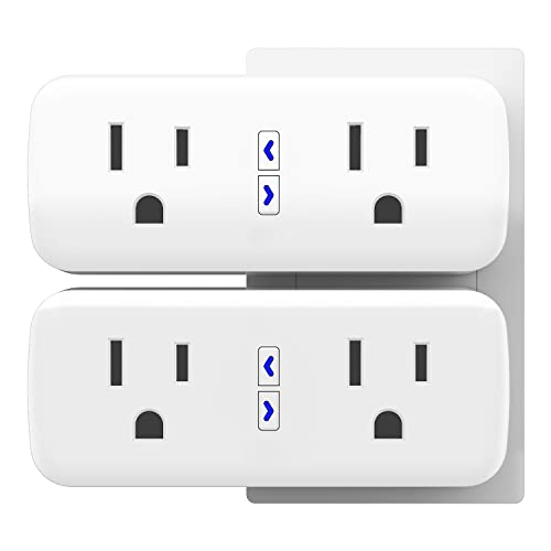 Beantech Smart Plug, 2-in-1 Compact Design 2.4 GHz Wi-Fi Smart Plug, Alexa Smart Plug Compatible with Alexa and Google Assistant, ETL Certified 120V 10A Smart Outlet with Timer, 2 Pack