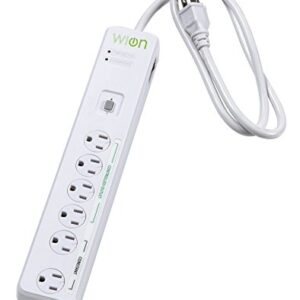 WiOn 50051 Indoor Wi-Fi Smart Surge Protector, 6 Grounded Outlets