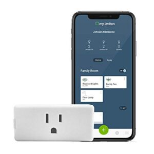 leviton dw15p-1bw decora smart wi-fi mini plug-in outlet, no hub required, works with alexa, google assistant and nest