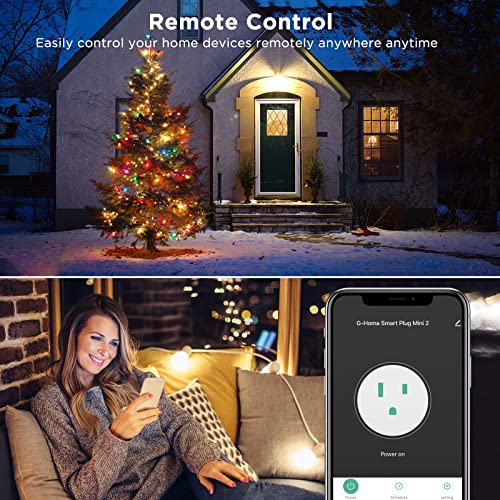 G-Homa Outdoor Smart Plug Waterproof, Wi-Fi 15A Plugs with 2 Sockets, Smart Outlet Work with Alexa and Google Home, No Hub Required, FCC&CSA Certified, 2.4GHz WiFi Only