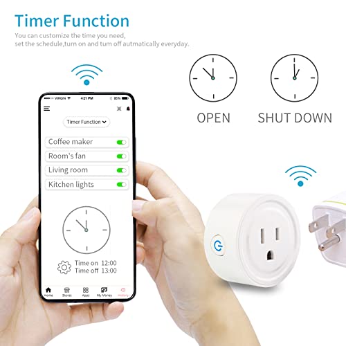 Alexa Smart Plug,2.4G Wi-Fi Outlet Socket Work with Alexa and Google Home,Mini Smart Plug Voice Remote Control Timer Device Sharing (2 Pack)