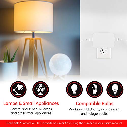 Enbrighten Zigbee Dimmer, Dual Outlet Control Plug-In, Pairs Directly with Echo 4th Gen/Echo Show 10 (All)/Echo Studio/Echo Plus (All)/Eero Pro 6, White, 43096