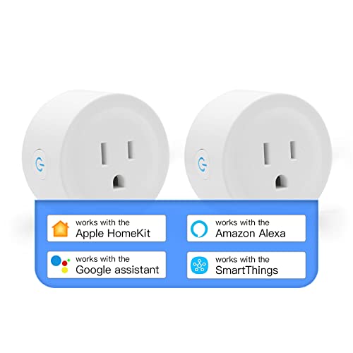 Smart Plug Mini HomeKit, Smart WiFi Outlet Socket Support Apple HomeKit, Amazon Alexa and Google Assistant Voice Control Plug with Timer Function and Group Control Apple MFi Certified No Hub Required