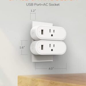 JJC Smart Plug 18D, WiFi Outlet Compatible with Alexa and Google Home Assistant, Mini Smart Home Plugs with Timer Fuction & Group Controller, 10 Amp,2.4G WiFi Only,1-Pack, White