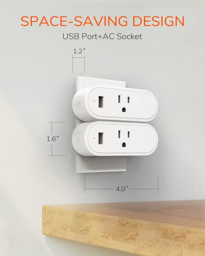 JJC Smart Plug 18D, WiFi Outlet Compatible with Alexa and Google Home Assistant, Mini Smart Home Plugs with Timer Fuction & Group Controller, 10 Amp,2.4G WiFi Only,1-Pack, White