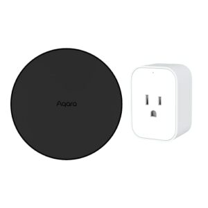 aqara smart plug plus aqara hub m2, zigbee, with energy monitoring, overload protection, scheduling and voice control, compatible with alexa, google assistant, ifttt, and apple homekit compatible