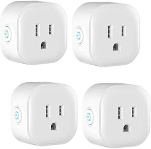 smart plug, woostar smart outlet compatible with alexa, google home for voice control, ifttt enabled, alexa smart plug mini with remote control, schedule and timing function, no hub required, 4 pack