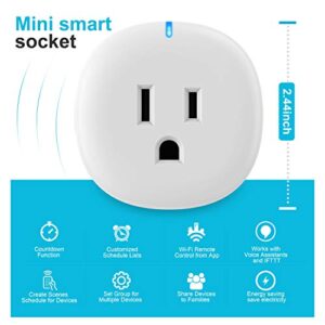 Smart plug Amysen : Smart Wifi Outlet, Compatible with Alexa and Google Home, ETL Certified, Only Supports 2.4GHz Network, No Hub Required, Control Your Devices from Anywhere