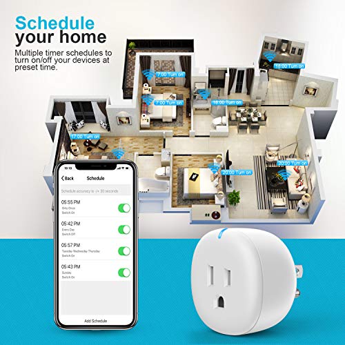 Smart plug Amysen : Smart Wifi Outlet, Compatible with Alexa and Google Home, ETL Certified, Only Supports 2.4GHz Network, No Hub Required, Control Your Devices from Anywhere