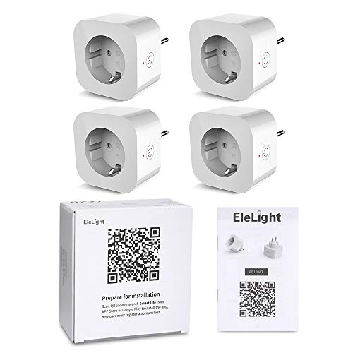 4PCS Elelight PE1004T Smart Sockets Remote Control Outlet with Timing Function,EU Plug