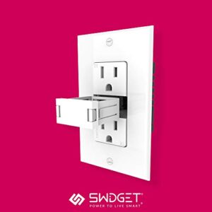 Swidget Customizable Outlet - Add a Wi-Fi or Z-Wave Insert to make it a smart outlet, smart plug, Wi-Fi Plug, Z-Wave Plug. Compatible with Alexa, Google Assistant, IFTTT. 15Amp, Tamper Resistant, ETL