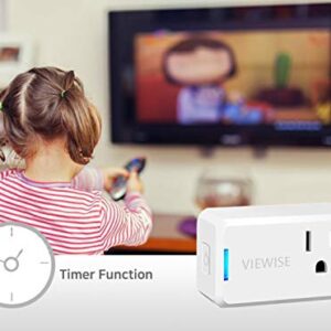 VIEWISE Smart Plug Mini, Wi-Fi Switch Outlet Socket, No Hub Required, Works with Alexa, Control Your Devices from Anywhere, Mini Size, Amazon Echo Voice Control (1 Pack)