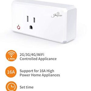 Jinvoo Smart Plug,WiFi Outlet Mini Socket 16A Work with Alexa and Google Home, Remote Control,Smart Plug Outlet with 2 USB Ports, Voice Control Remote Control, Timing Function