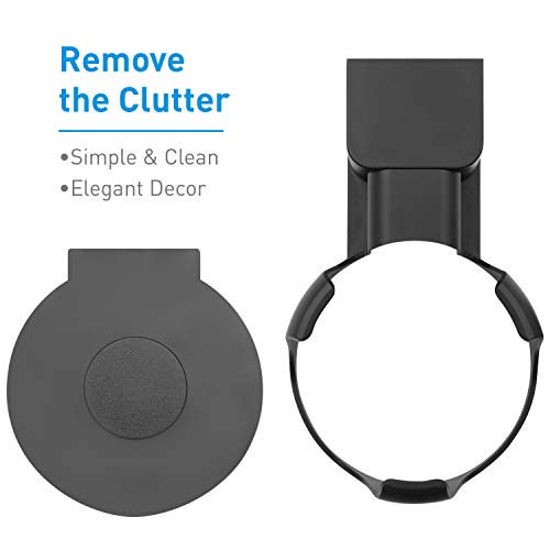 Macally Outlet Echo Dot Wall Mount Holder for Amazon Alexa 3rd Gen Speaker - Compact Bracket Stand Saves Home & Kitchen Counter Space - Plug In Hanger Accessories without Messy Wires or Screws - Black