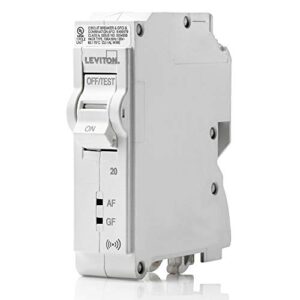 leviton lb120-ds 20a 1-pole plug-on smart afci/gfci branch circuit breaker, hydraulic magnetic, 120 vac, white