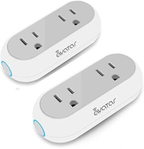 smart plug that work with alexa, google home assistant, siri shortcuts & ifttt, dual sockets 2.4g wifi outlet compatible with avatar controls, smart life & tuya app – energy monitoring – 2 pack