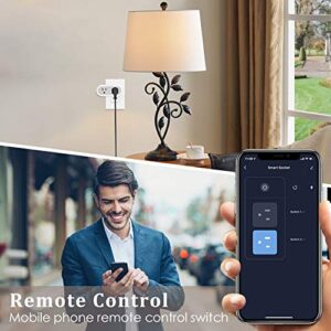 Smart Plug That Work with Alexa, Google Home Assistant, Siri Shortcuts & IFTTT, Dual Sockets 2.4G WiFi Outlet Compatible with Avatar Controls, Smart Life & Tuya APP - Energy Monitoring - 2 Pack