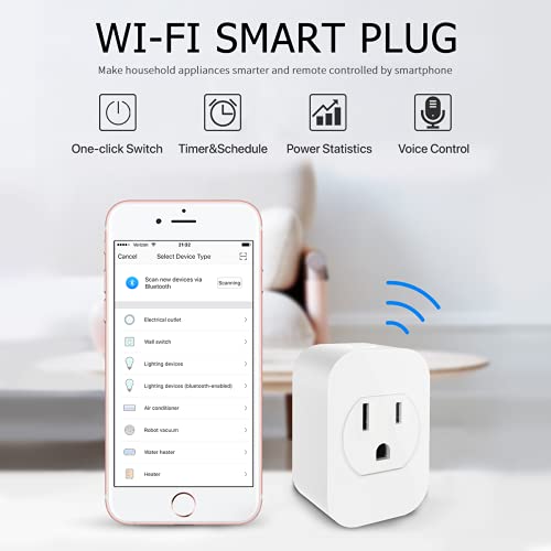 eco4life Smart Outlet, Mini Wifi Plug, Work with Alexa, Google Home, No Hub Needed, App Remote Control, Set Timer, UL certified (3 pack)