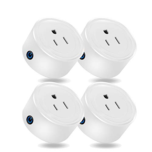 Martin Jerry Mini Smart Plug Compatible with Alexa and Google Home, Smart Home Devices, No Hub Required, Easy Installation and App Control as Smart Switch Timing (Round) (4Pack)